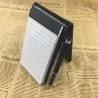 China Reporters' Must-Have A7 PU Leather Cover Notepad with Gel Pen 2 Colors for sale