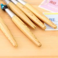 China Office School Chinese Calligraphy Brush Shape Mental Wood Blue Ink Ballpoint Pen for sale
