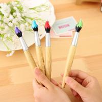 China Office School Chinese Calligraphy Brush Shape Mental Wood Blue Ink Ballpoint Pen for sale