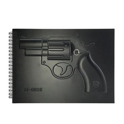 China Black Customized Font Notebook Universal Writing Gun Knife Tactical Hard Cover Paper Notebook for sale