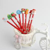China Children School Supplies Christmas Cartoon Eraser Pencil Set with Red Wood Pencils for sale