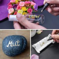 China DIY Black Cardboard Art Marker 8151 Color Metal Paint Note Number Pen Flat Brush Tip for sale