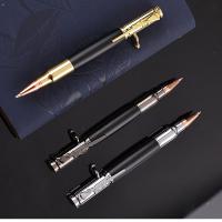 China OEM Printing Ball Point Ballpoint Bolt Action Metal Bullet Gun Pen With 1.0mm Writing Width for sale