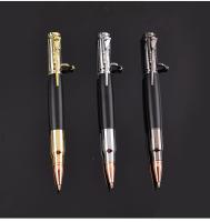 China OEM Printing Ball Point Ballpoint Bolt Action Metal Bullet Gun Pen With 1.0mm Writing Width for sale