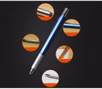 China Personalized Custom Plastic 6 in 1 Tool Pen with Ruler Level and Two-Head Screwdriver for sale