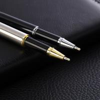 China Custom Logo Printing Black White Slim Metal Ball Point Pen for Customized Color Gift for sale