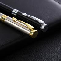 China Custom Logo Printing Black White Slim Metal Ball Point Pen for Customized Color Gift for sale