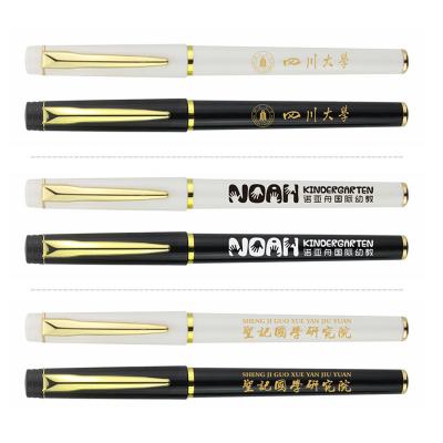 China Customized Color Office Stationery White Roller Pen Metallic Simple Sense Plastic Gel Pen for sale