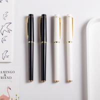 China Customized Color Office Stationery White Roller Pen Metallic Simple Sense Plastic Gel Pen for sale
