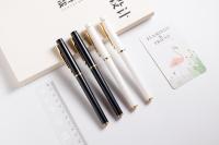 China Customized Color Office Stationery White Roller Pen Metallic Simple Sense Plastic Gel Pen for sale