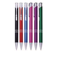 China Customization Logo Plastic Office And School Supplies Colorful Metal Ballpoint Pen for sale