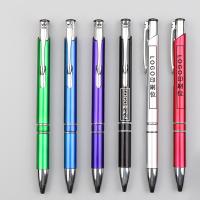 China Customization Logo Plastic Office And School Supplies Colorful Metal Ballpoint Pen for sale