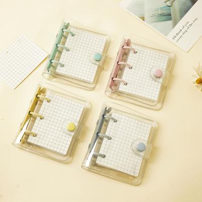China Customized Cute 3 Hole Loose leaf Refill Notebook Cover Mini PVC File Folder Portable for sale