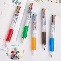 China OEM/ODM Acceptable 4 Color 0.7mm Plastic Transparent Shuttle Pens for Office Writing for sale