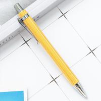 China 1.0mm Writing Width Eco-friendly Bamboo Ballpoint Pen with Metal Clip and Black Ink Color for sale