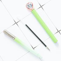China Creative Cartoon Metal Heart Marker Pens Ballpoint Pen with Black Ink Not Erasable for sale