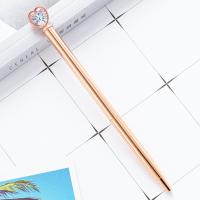 China Creative Cartoon Metal Heart Marker Pens Ballpoint Pen with Black Ink Not Erasable for sale