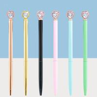 China Creative Cartoon Metal Heart Marker Pens Ballpoint Pen with Black Ink Not Erasable for sale
