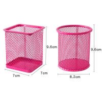China 2022 Office Stand Cute Pen Container Desktop Personalized Metal Mesh Pen Holder in Green for sale