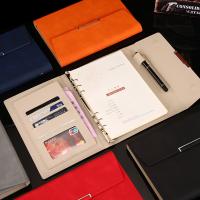 China Leather Binder Business Planner With Pen Stationary Set Gift Box Customized Logo for sale