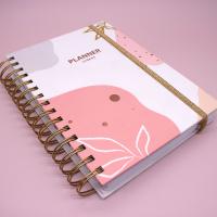 China Paper Cover Custom Logo A5 Pink Spiral Weekly Monthly Manifestation Goal Diary Journal Planner Agenda Notebook for sale