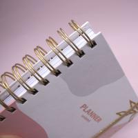China Paper Cover Custom Logo A5 Pink Spiral Weekly Monthly Manifestation Goal Diary Journal Planner Agenda Notebook for sale