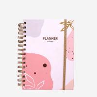 China Paper Cover Custom Logo A5 Pink Spiral Weekly Monthly Manifestation Goal Diary Journal Planner Agenda Notebook for sale