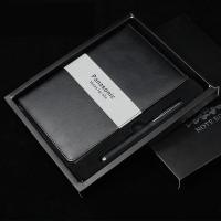 China Gift Set Hardcover Leather A5 Lined Journal Writing Thick Classic Ruled Notebook with Pen for sale