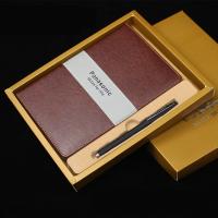 China Gift Set Hardcover Leather A5 Lined Journal Writing Thick Classic Ruled Notebook with Pen for sale