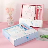 China Customized Logo Imitation Leather Notepad Hand Ledger Notebook And Pen Stationery Set for sale