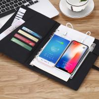 China 8000mah Personalized Travel Wireless Charging Power Bank with Imitation Leather Cover for sale