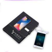 China 8000mah Personalized Travel Wireless Charging Power Bank with Imitation Leather Cover for sale