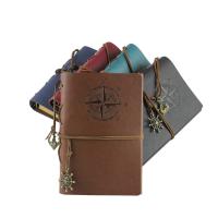 China Imitation Leather Cover A5 A6 Brown Kraft Notebook With Daily Weekly Monthly Planner for sale