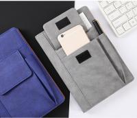 China Printed Style Custom A5 Pu Leather Office Journal with Pen Holder and Phone Pocket for sale