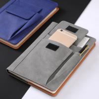China Printed Style Custom A5 Pu Leather Office Journal with Pen Holder and Phone Pocket for sale