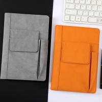 China Printed Style Custom A5 Pu Leather Office Journal with Pen Holder and Phone Pocket for sale