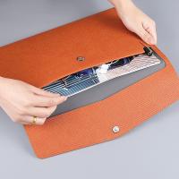 China Customized Logo Waterproof PU Leather A4 File Folder Document Holder with File Pocket for sale