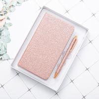 China Daily Weekly Monthly Planner A6 Glitter Cover Notebook With Pen Set for Custom Girls Gift for sale