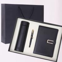 China Customized Business Gift Set Stainless Steel Vacuum Cup Pen Magnetic PU Leather Notebook for sale