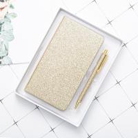 China Custom A6 Glittery PU Leather Journal Set With Pen for Daily Weekly and Monthly Planning for sale