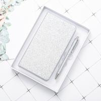 China Custom A6 Glittery PU Leather Journal Set With Pen for Daily Weekly and Monthly Planning for sale