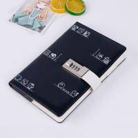 China Hardcover A5 Pu Leather Diary with Coded Lock Promotion Journal Pen Notebook Set for sale