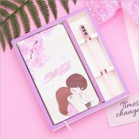 China A6 Pink Spiral Hardcover Manifestation Goal Diary Journal Planner Notebook Gift Set for sale