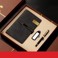 China A5 Hardcover Magnet Closed Buckle Notebook and Pen Stationery Set Limited Stock for sale