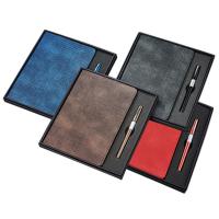 China Custom Logo A5 Leather Business Office Stationery Sewing Binding Notepad Gift Box Set for sale