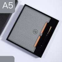 China Custom Logo A5 Leather Business Office Stationery Sewing Binding Notepad Gift Box Set for sale