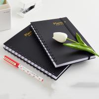 China Customizable A5 Black Daily Planner Spiral Bound Notebook with Customized Logo and Size for sale