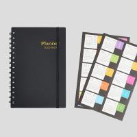 China Customizable A5 Black Daily Planner Spiral Bound Notebook with Customized Logo and Size for sale