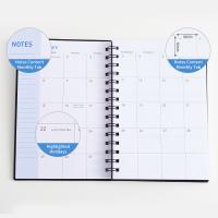 China Customizable A5 Black Daily Planner Spiral Bound Notebook with Customized Logo and Size for sale