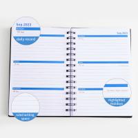 China Customizable A5 Black Daily Planner Spiral Bound Notebook with Customized Logo and Size for sale